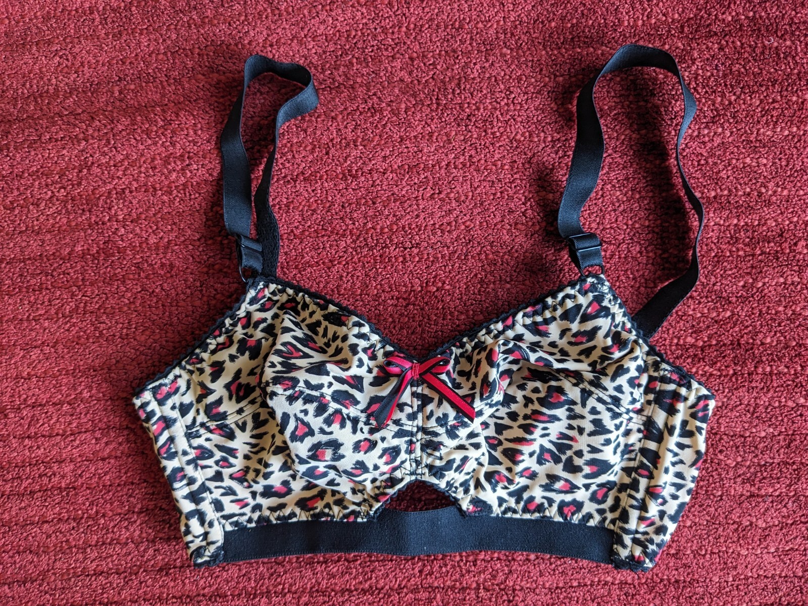 What Katie Did Leopard print bra wireless retro 34B - Gem