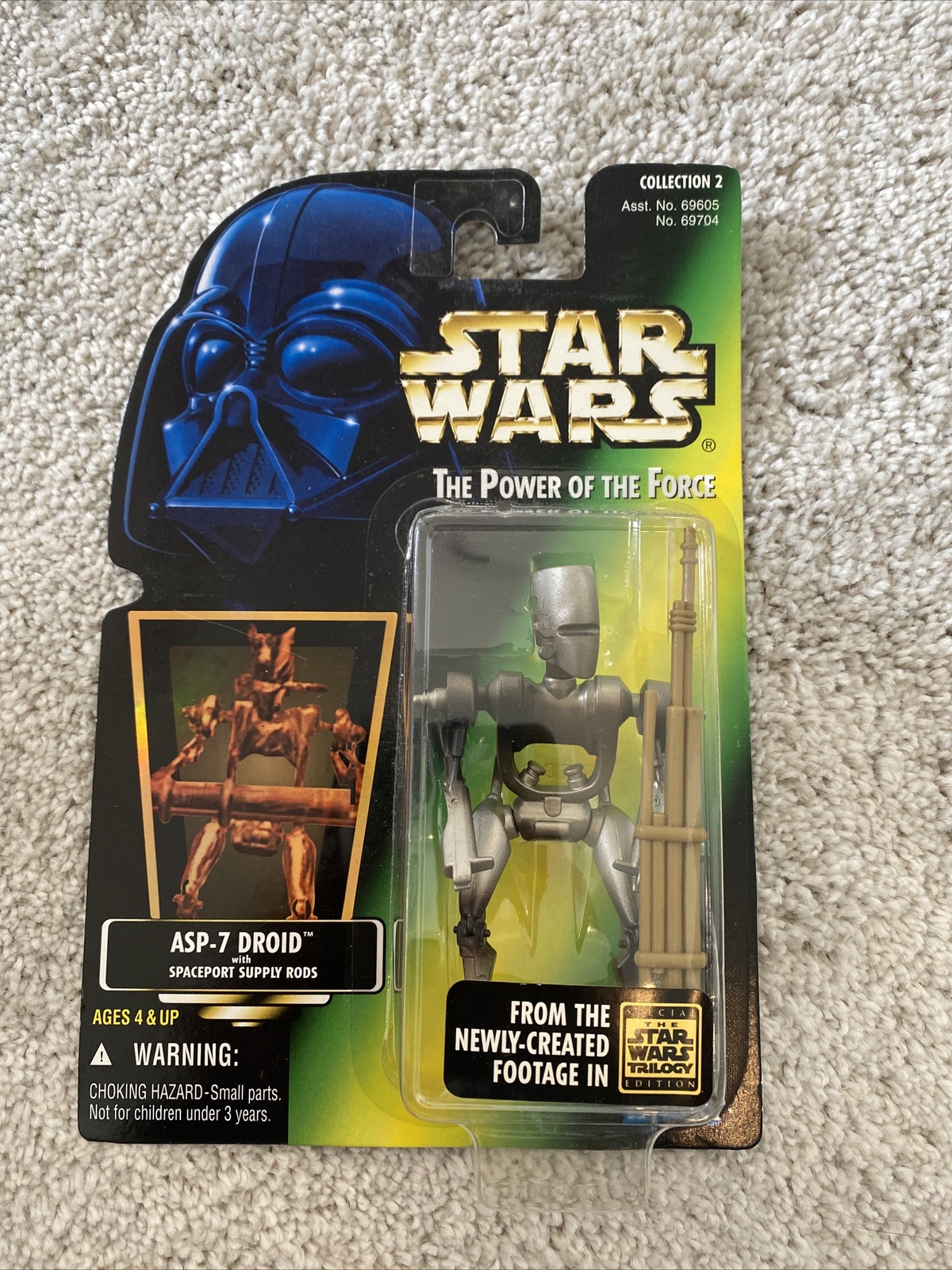New 1996 Hasbro Star Wars Power of the Force ASP-7 Droid 3.75" Action ...