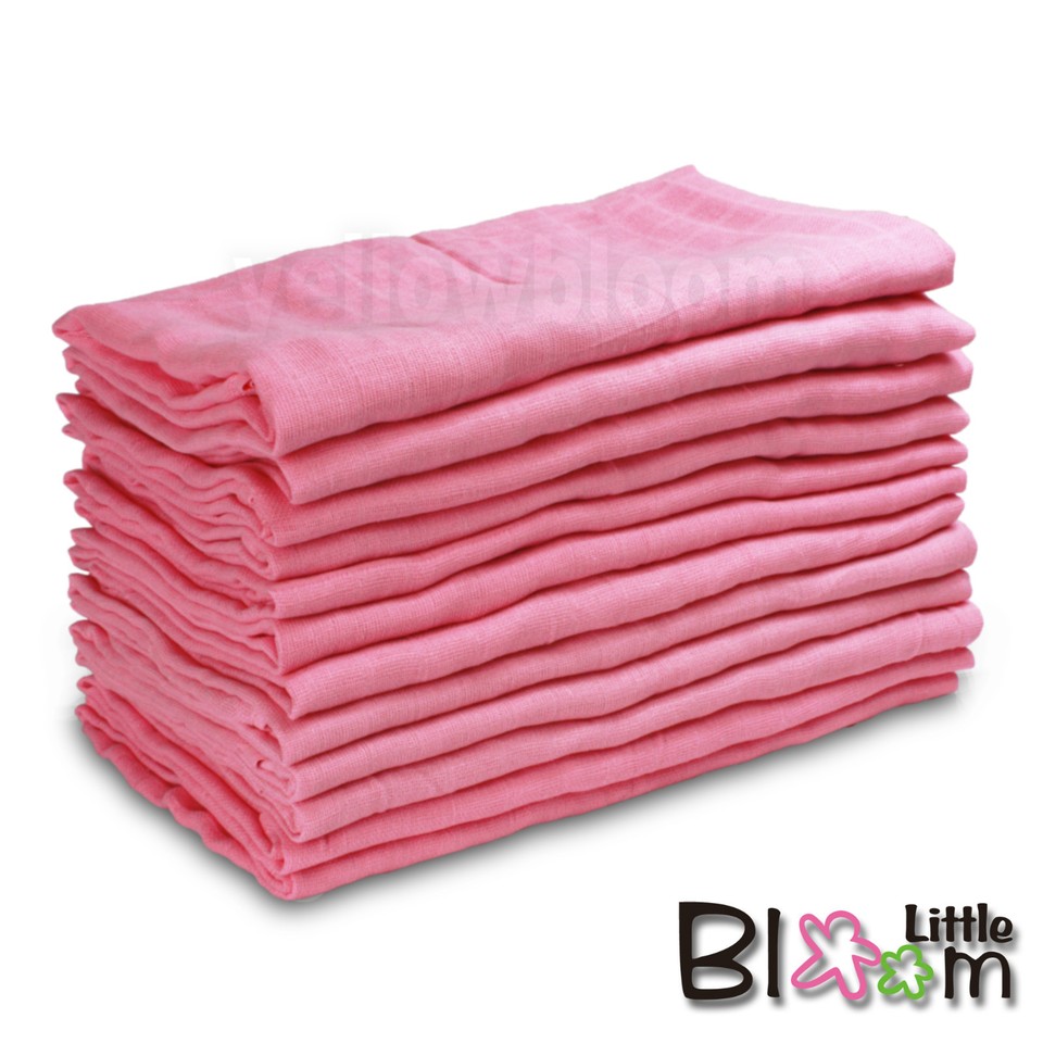 Baby Muslin Squares Cloth 100% Cotton Reusable Nappy Bibs Wipes Burp ...