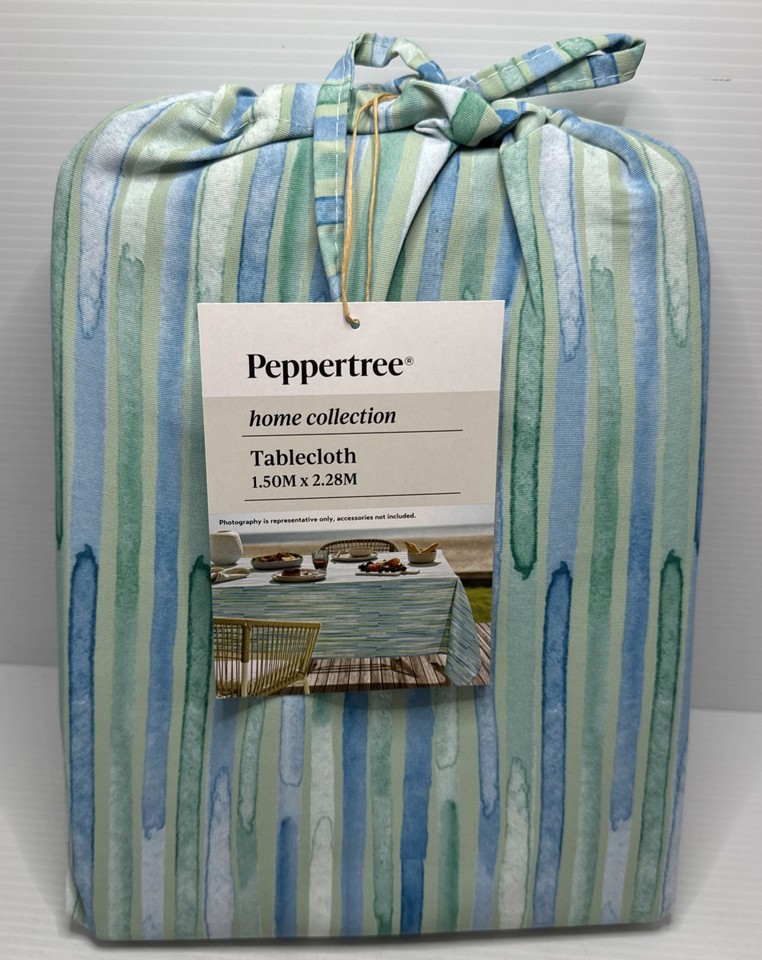 Peppertree Tablecloth Oblong 228x150cm Striped Pattern in Shades of ...