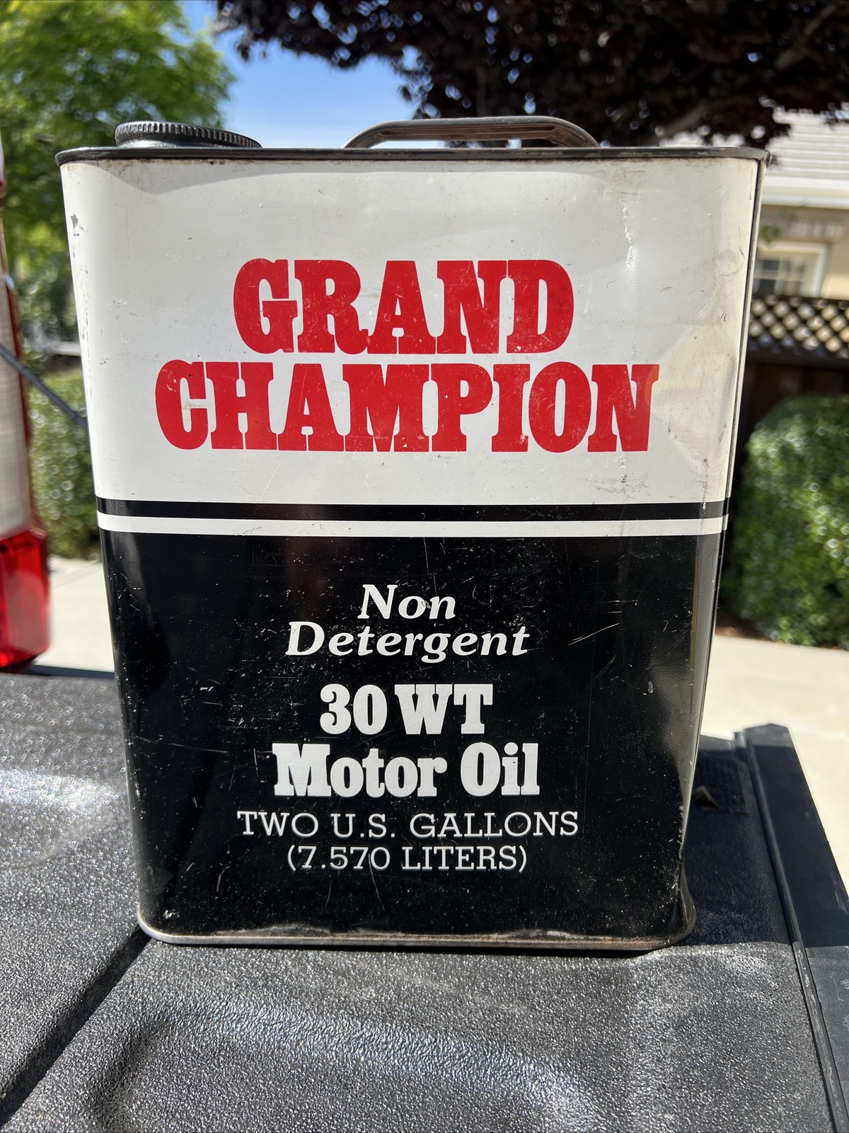 Vintage GRAND CHAMPION OF ALL MOTOR OILS 2 Gallon Can Empty Great ...
