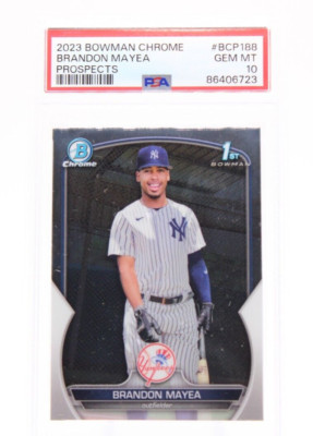 BRANDON MAYEA 2023 Bowman Chrome RC 1st Prospects PSA 10 GEM MT New ...