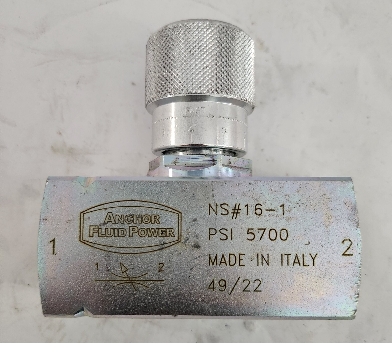 Anchor Fluid Power - NS# 16-1 - Needle Valve - 5700 psi - 40 gpm Flow ...