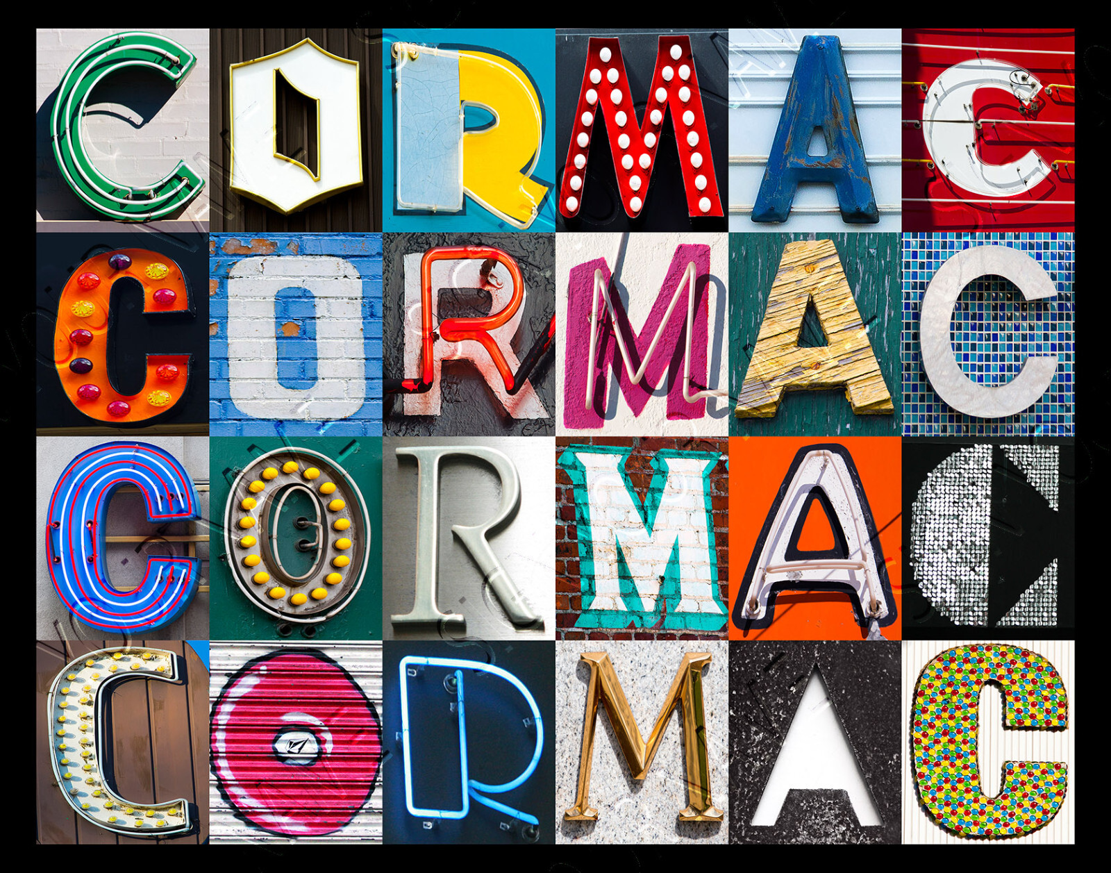 CORMAC Name Poster featuring photos of actual sign letters | eBay