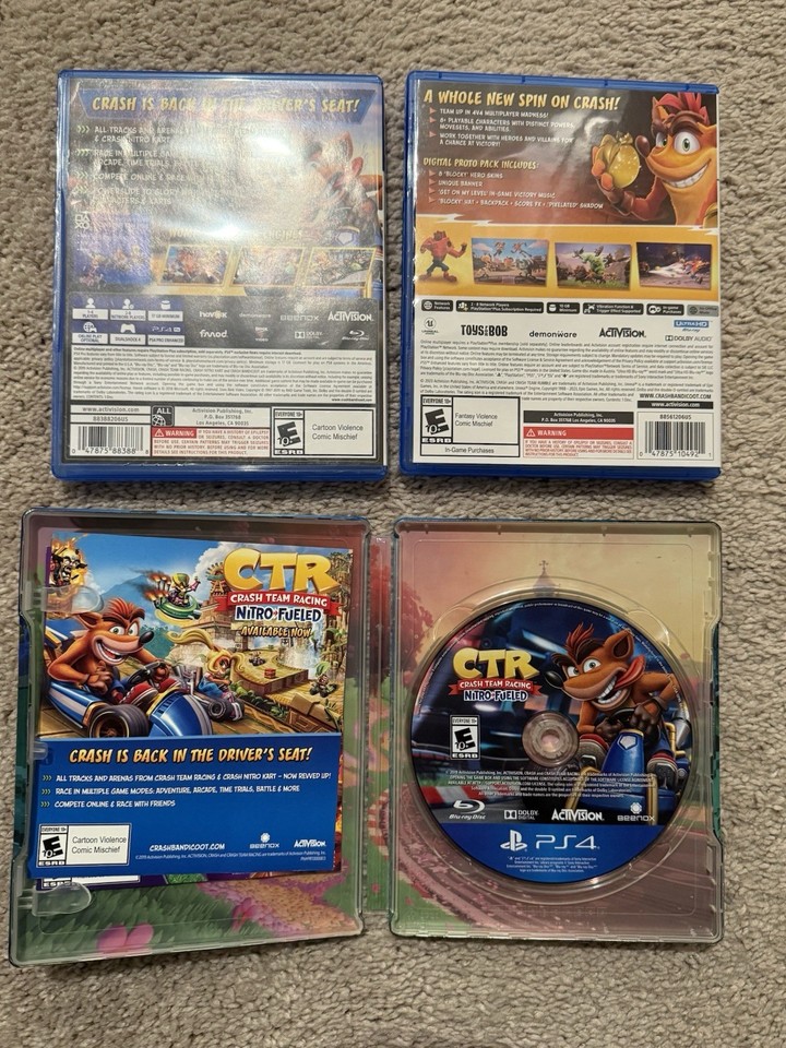 Crash Team Racing CTR Nitro Fueled PS4 With Custom Steelbook & Crash ...