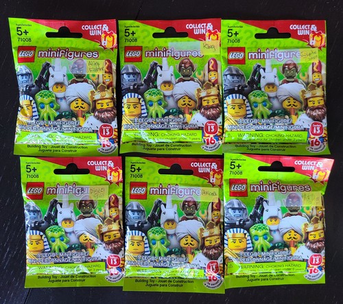 Lego 71008 Minifigures Series 13 Lot of 6 NEW Factory Sealed Bags KING ...