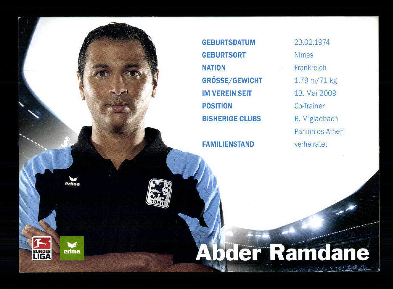 Abder Ramdane Autogrammkarte TSV 1860 München 2009-10 Original Signiert ...