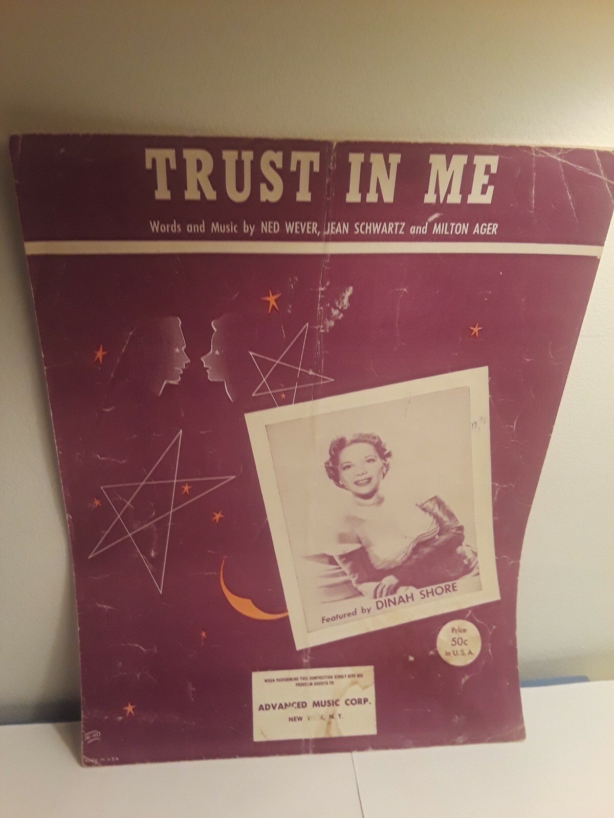 Trust In Me - Dinah Shore Sheet Music | Ned Wever, Jean Schwartz ...