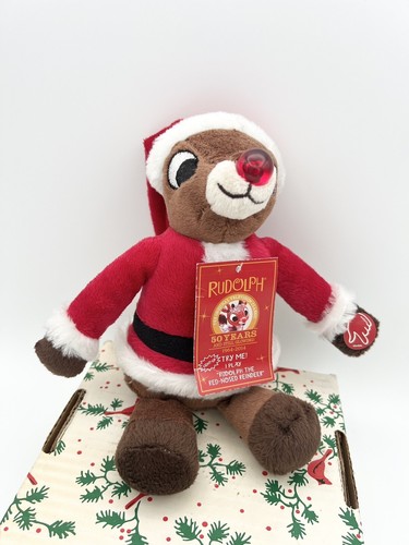 Official Rudolph Red Nosed Reindeer 11 Inch Singing Plush Light Up Nose ...