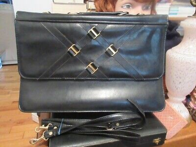 #23R vintage bag briefcase black size 16.5" in length 4" deep x 12.5 ...