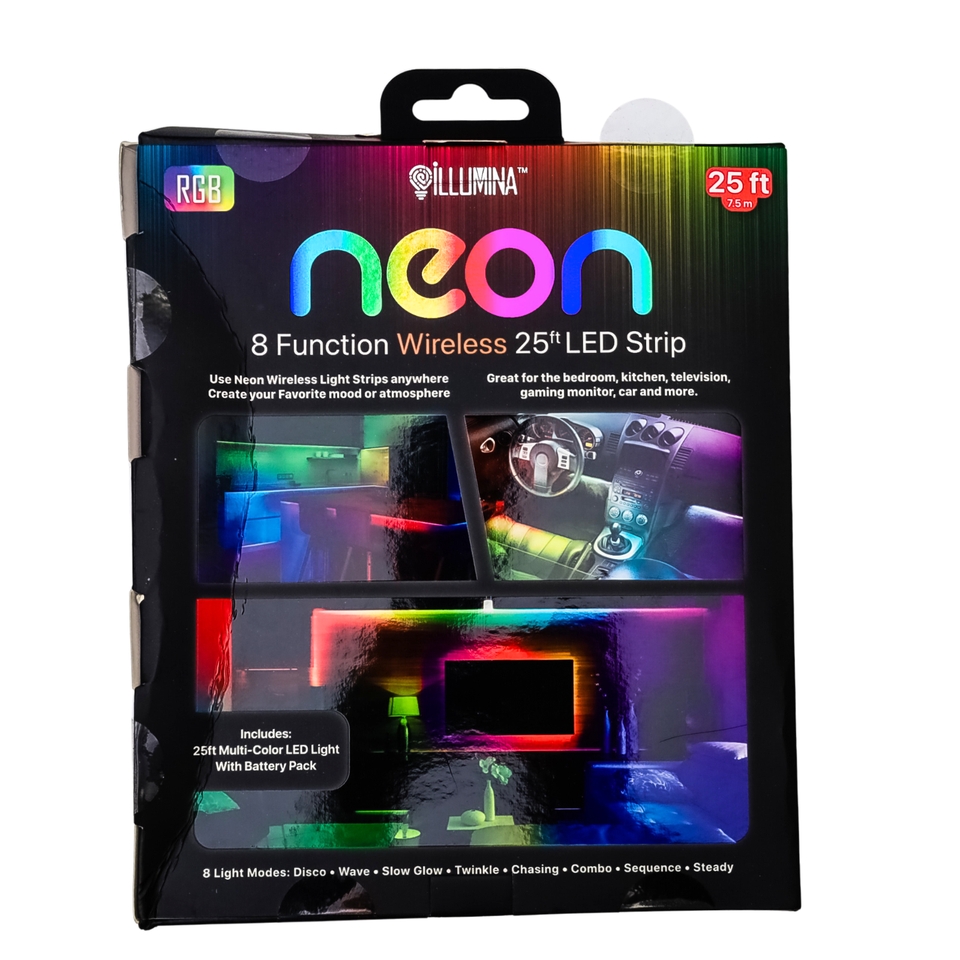 ILLUMINA RGB Neon 8 Function Wireless 25ft Multi-Color LED Strip IL ...