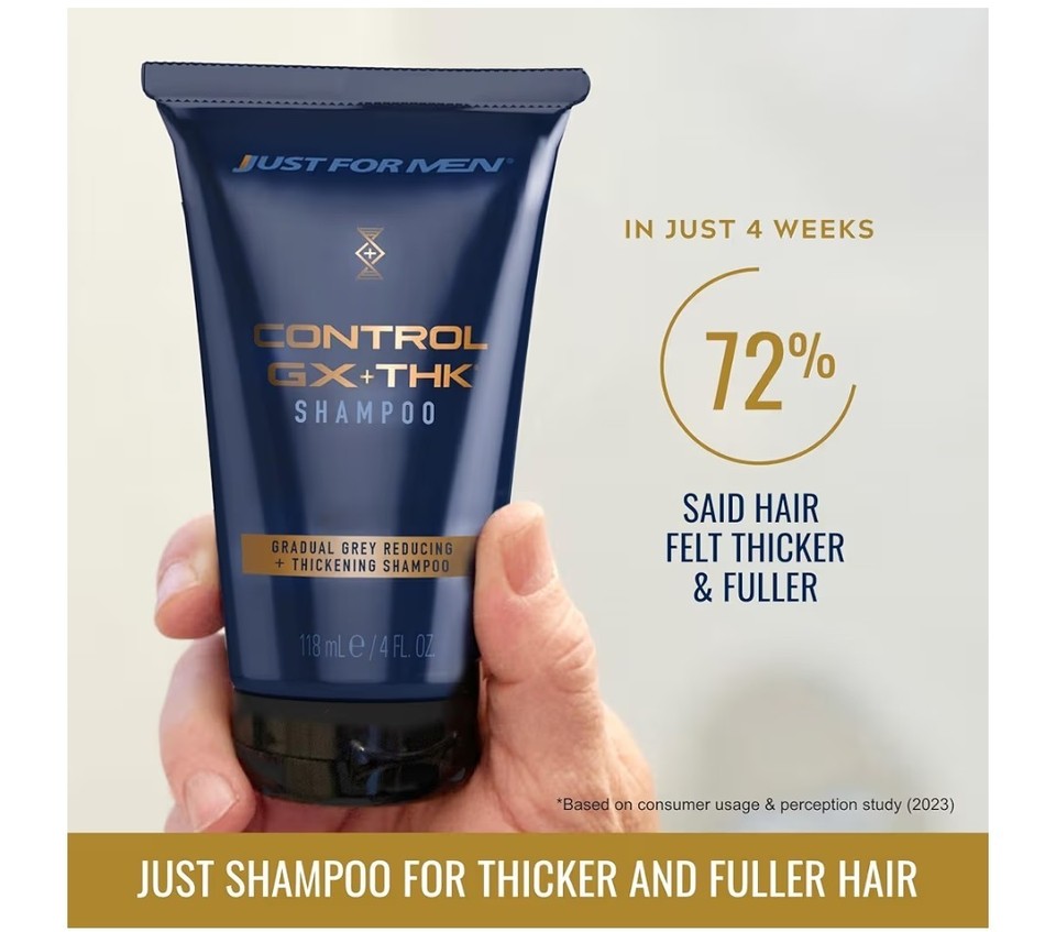 Just for Men Control GX + THK Thickening Shampoo with Grey Reduction ...