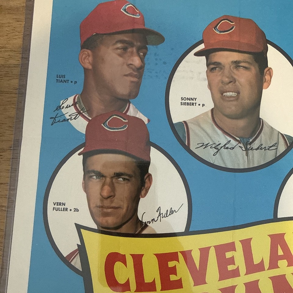 1967 Topps Pin-Ups CLEVELAND INDIANS Baseball Poster 12”x 20” | eBay