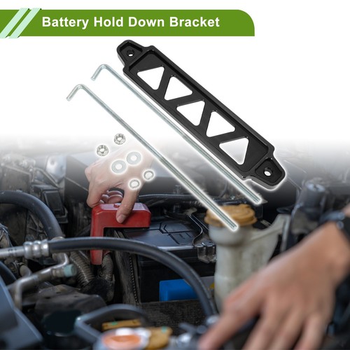 1Set Universal Car Battery Tie Down Bracket Aluminum Alloy Black with J ...