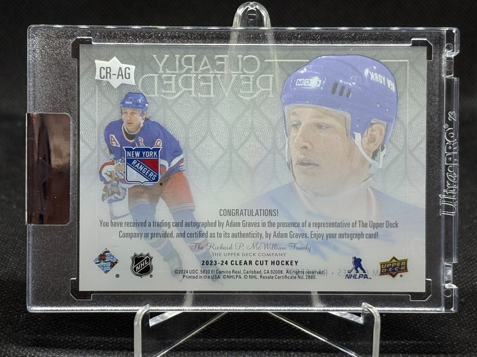 Adam Graves 2023-24 UD Clear Cut #CR-AG Signature Clearly Revered | eBay