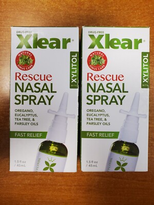 2 Pk: Xlear Rescue Nasal Spray w/ Xylitol All-Natural 1.5oz (Exp. 12/31 ...