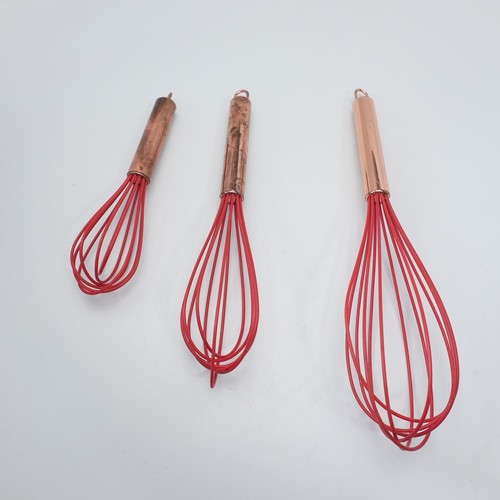 3x Whisk Commercial Copper Wisk Silicone Non-Stick Coated Wire Whisk | eBay