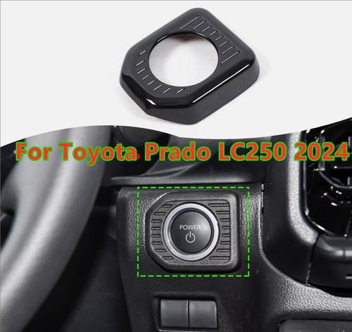 Glossy Black One Touch Start Button Trim Cover Decor For Toyota Prado