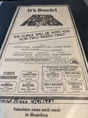 Star Wars Movie Ad April 1981 | eBay