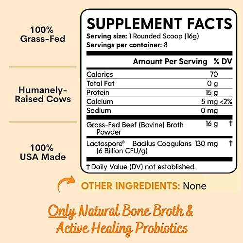 Paradise Naturals 100% Grass-Fed Beef Bone Broth Protein Powder -Active ...
