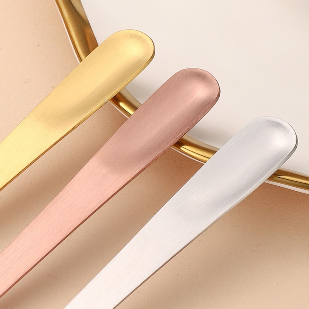 Flat Spoon Teaspoon Tableware Mixer Stirring Spoon Dessert Spoon Home ...