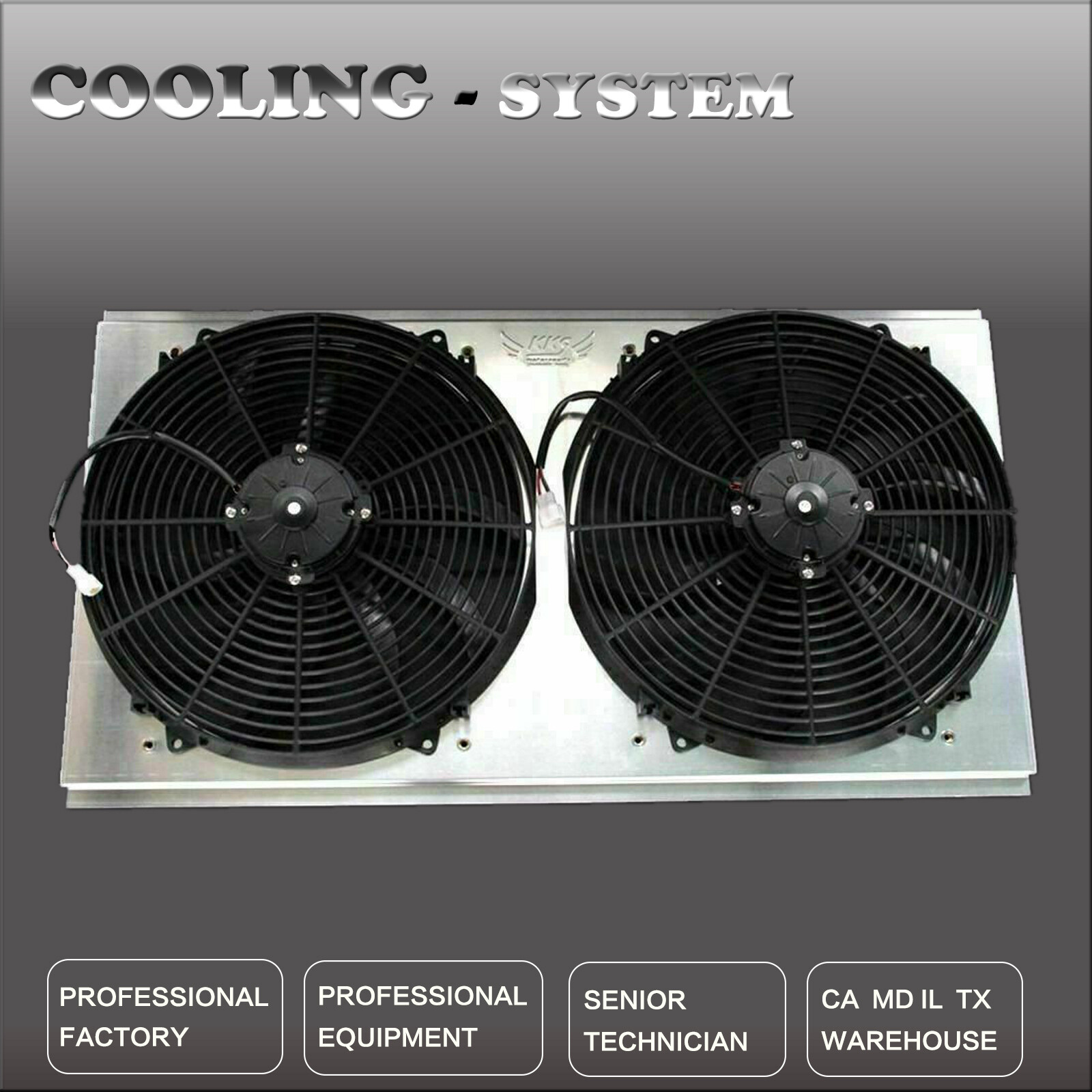 KKS Radiator Shroud 2*12" Fan For 89-93 Dodge D250 D350 W250 W350 ...