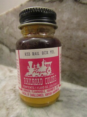 FLOQUIL RAILROAD COLORS MODEL PAINT - 1oz 1 OUNCE - R33 RAIL BOX YELLOW ...