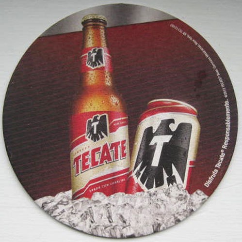 TECATE CERVEZA CON CARACTER Beer COASTER, MAT with BIRD, MEXICO 2012 ...