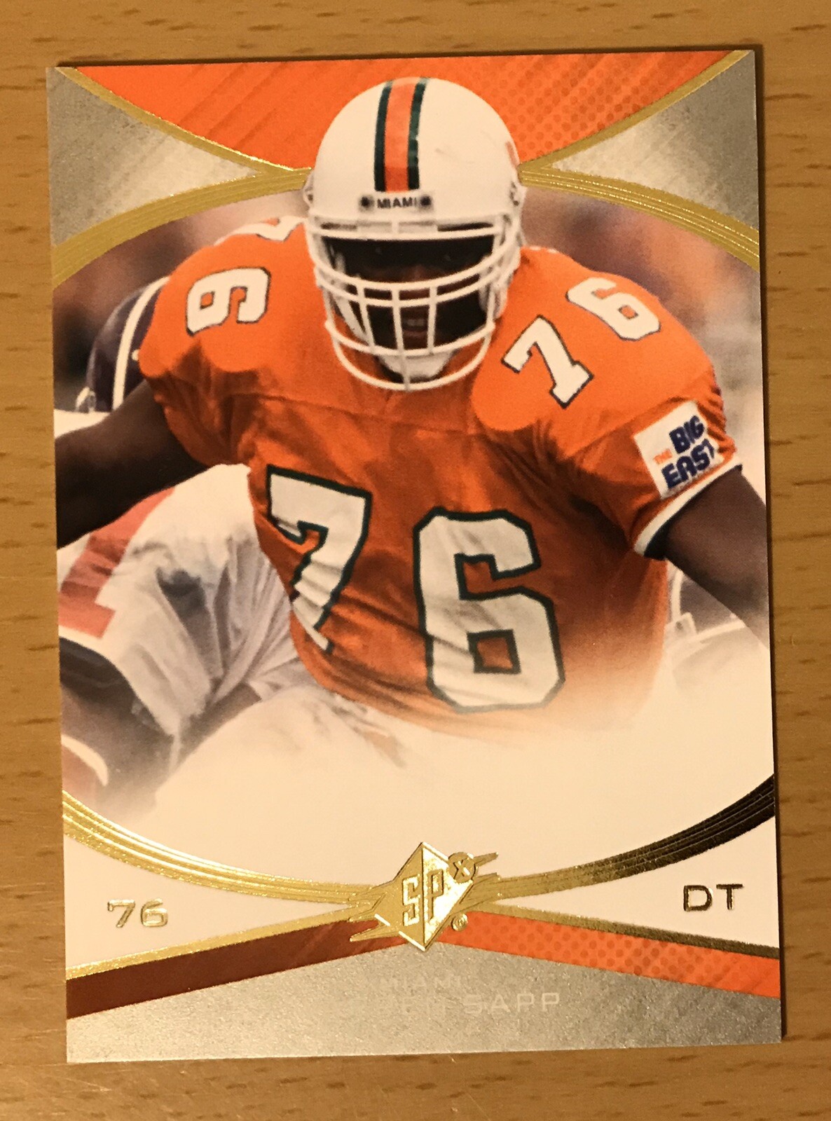 2013 UPPER DECK SPX FOOTBALL WARREN SAPP MIAMI HURRICANES THE U ...