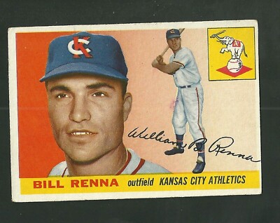1955 Topps Vintage Baseball Card #121 Bill Renna Kansas City Athletics ...
