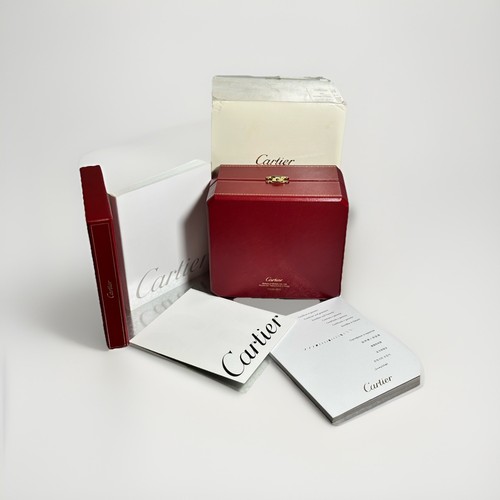 Genuine CARTIER TANK Wristwatch Red Box Set ~ BOOKS Set In Box w ...