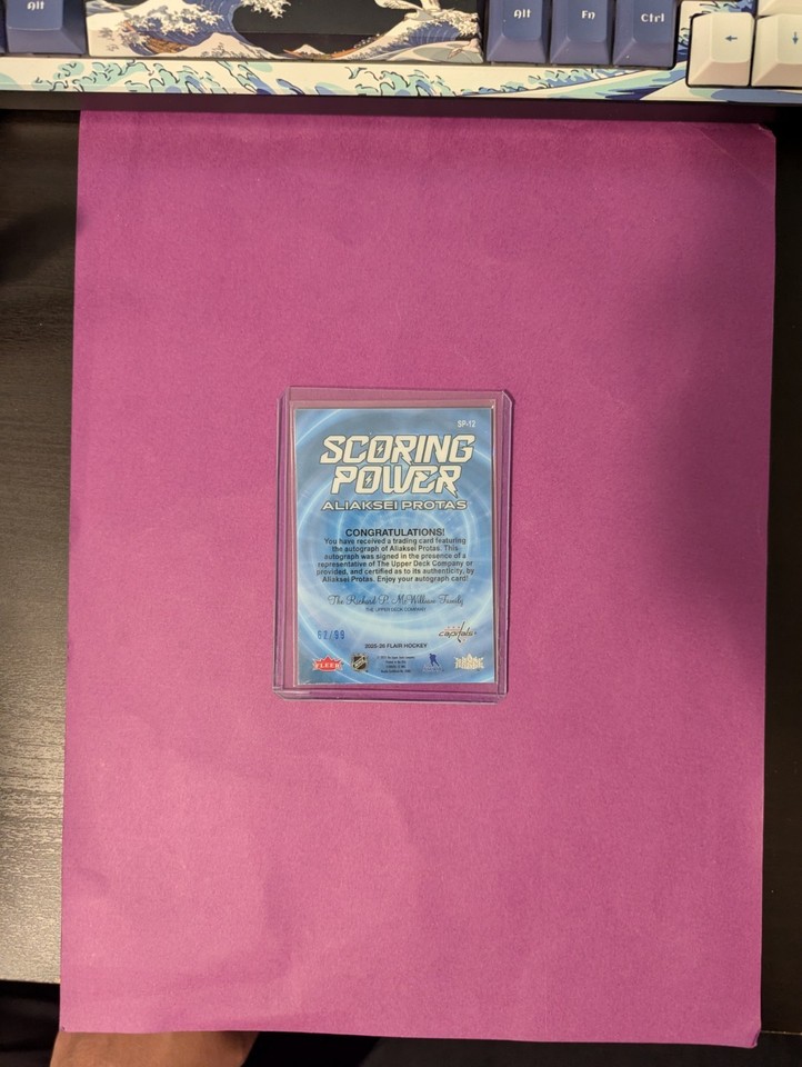 2025-26 Flair Hockey Scoring Power #SP-12 Aliaksei Protas Spectrum Auto ...