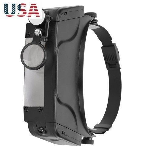 Illuminated Visor LED Head Magnifier Magnifying 3 Lens For Reading ...