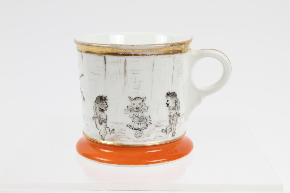 CAT / KITTENS - Antique Occupational ShavIng Mug Porcelain Story ...