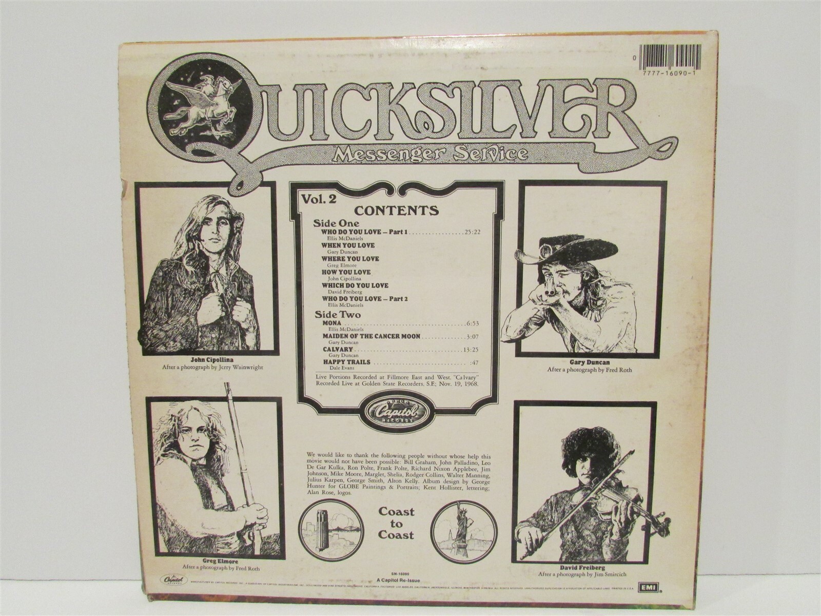 QUICKSILVER MESSENGER SERVICE Happy Trails 1969 Album VINYL LP Capitol ...