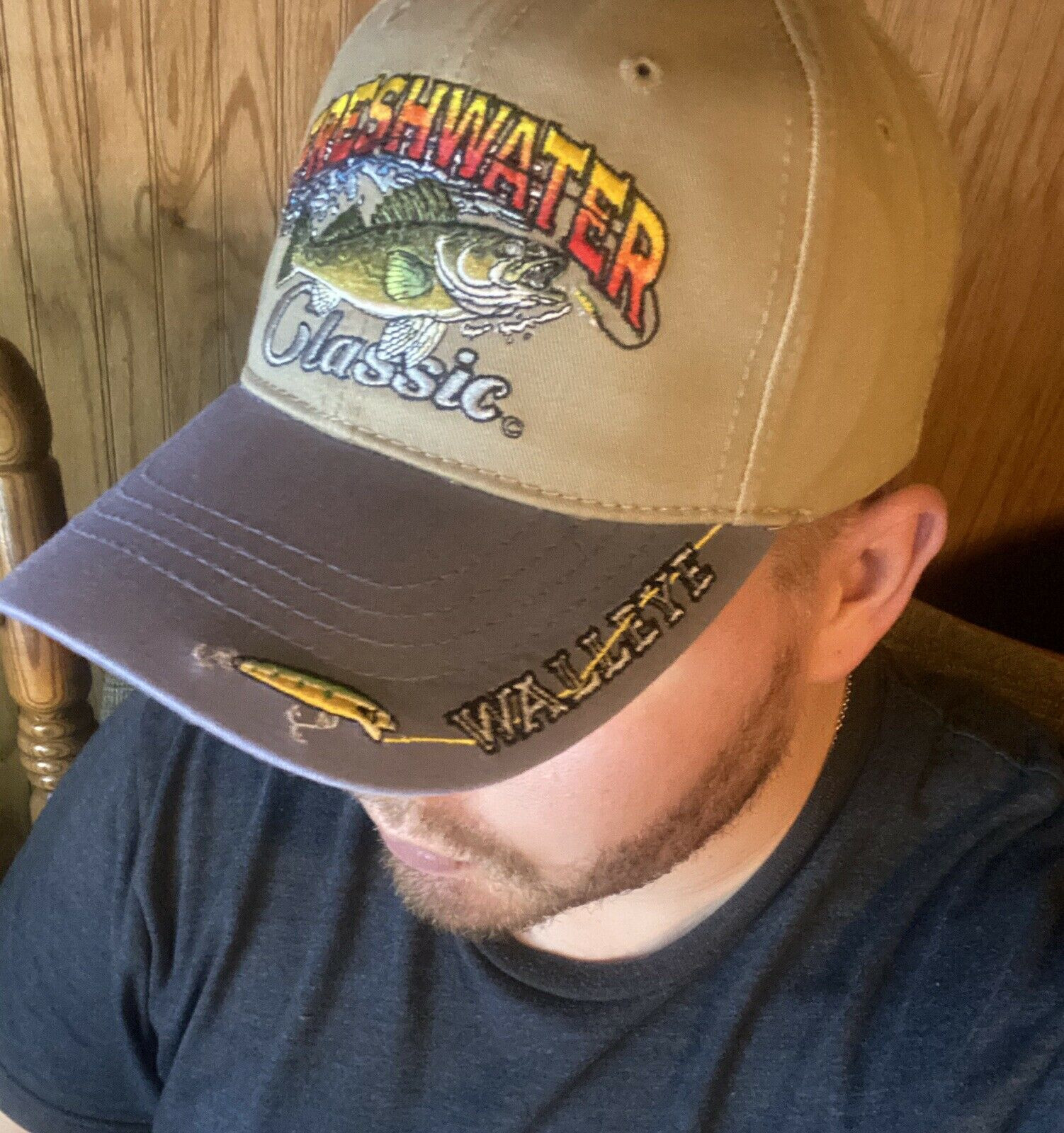 Walleye Fishing Adjustable Fish Hat Baseball Cap Embroidered ~NEW | eBay