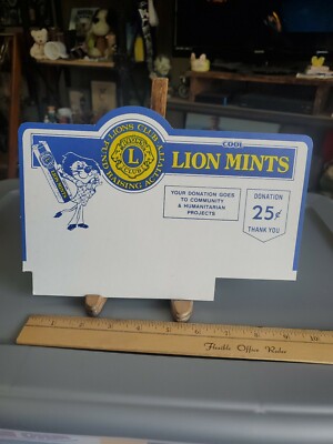 Vintage NOS 1970s Lions Club Lion Mints Candy Box 25c Sign | eBay