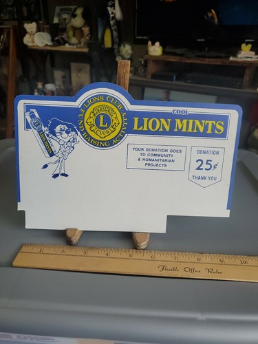 Vintage NOS 1970s Lions Club Lion Mints Candy Box 25c Sign | eBay
