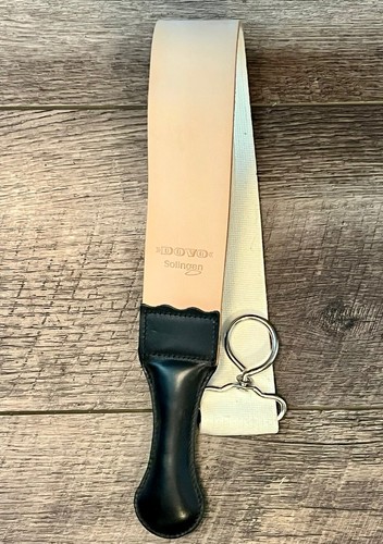 DOVO German Razor Strop Russian Swivel Hook w/ Padded Handle 24" x 1-7/ ...