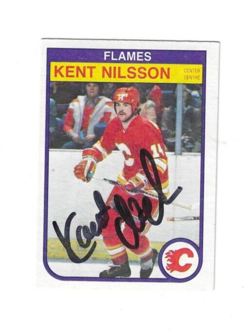 Autographed Signed KENT NILSSON Calgary Flames 1982-83 O-Pee-Chee Card ...