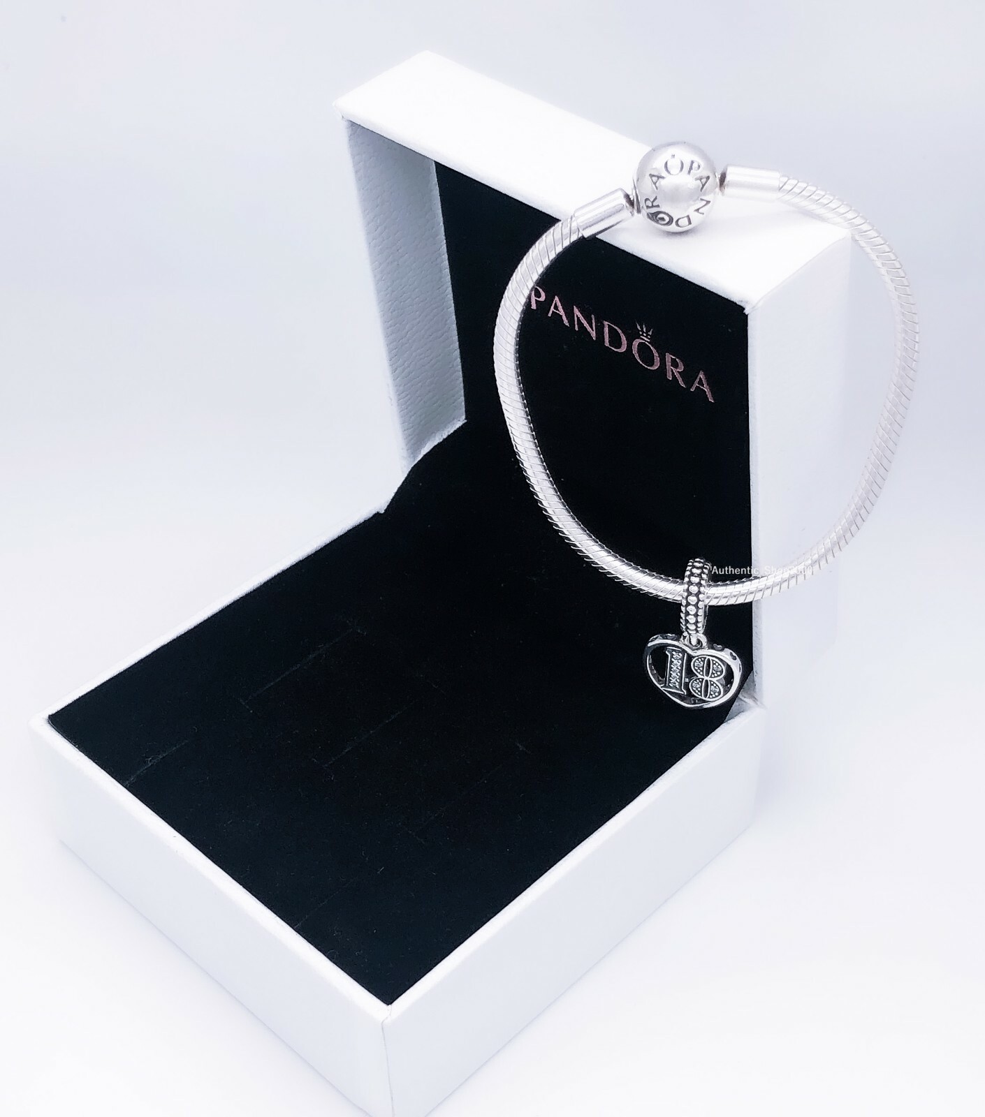 NEW Authentic PANDORA 925 Happy 18th Birthday Anniversary Charm Pendant ...