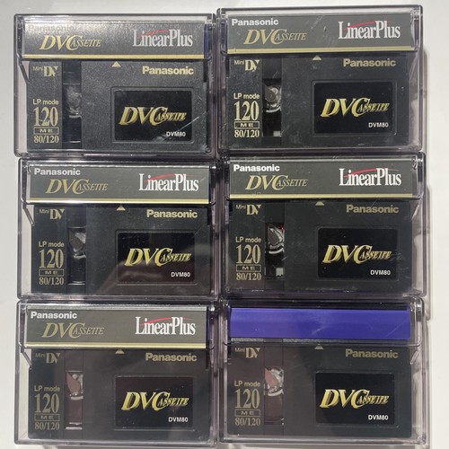 (6) Panasonic 60-Minute DVC (Mini DV) Tape Bundle / Lot Linear Plus ...