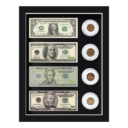 Versatile Currency Display Case: 11x14 Wall-Mount Coin Holder & Dollar ...