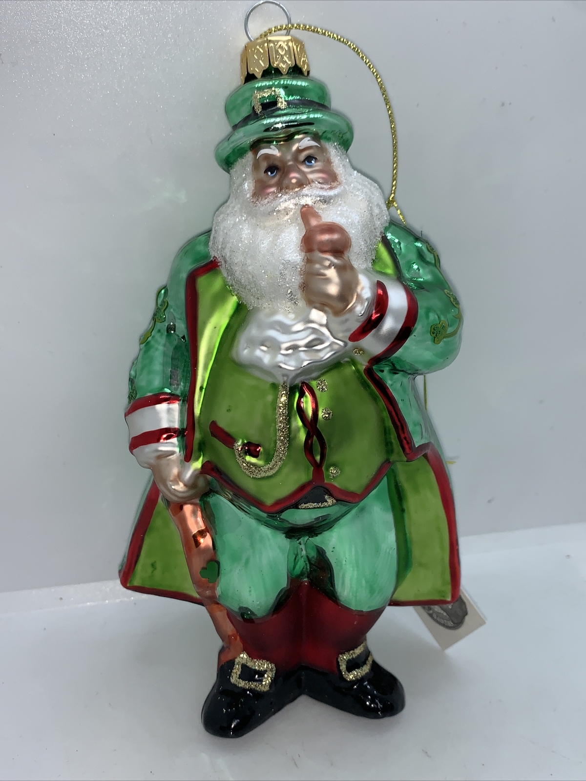 Kurt S. Adler Irish Ireland St. Partrick’s WORLD SANTAS GLASS CHRISTMAS ...