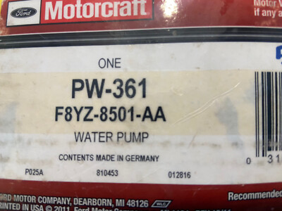 Engine Water Pump Motorcraft PW-361 F8YZ-8501-AA | eBay