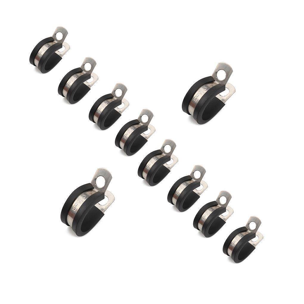 Rubber Lined Steel Stainless Steel Metal P Clip Clamp Hose Cable Tidy ...