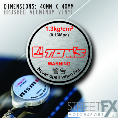 Radiator Cap Sticker TOMS Tom's for Toyota Nissan Mazda Subaru Holden ...