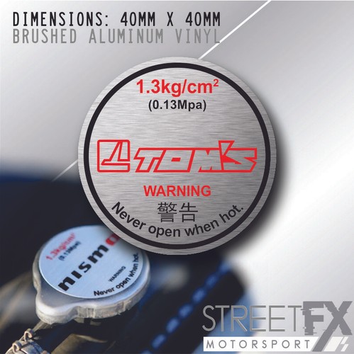Radiator Cap Sticker TOMS Tom's for Toyota Nissan Mazda Subaru Holden ...