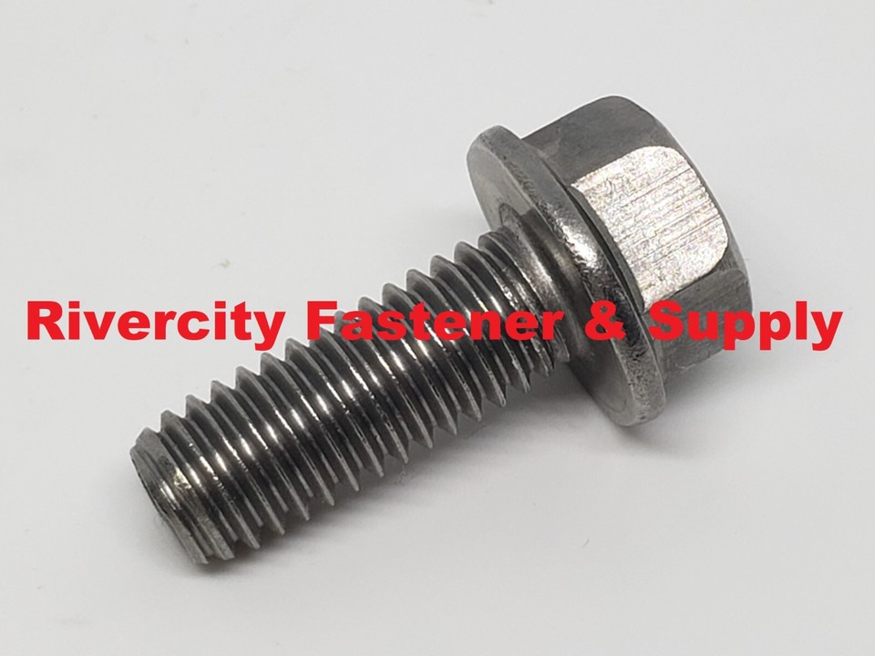 (1) 3/8-16x1 Stainless Hex Head Flange Bolts 3/8x16 Cap Screws 3/8x16x1 ...