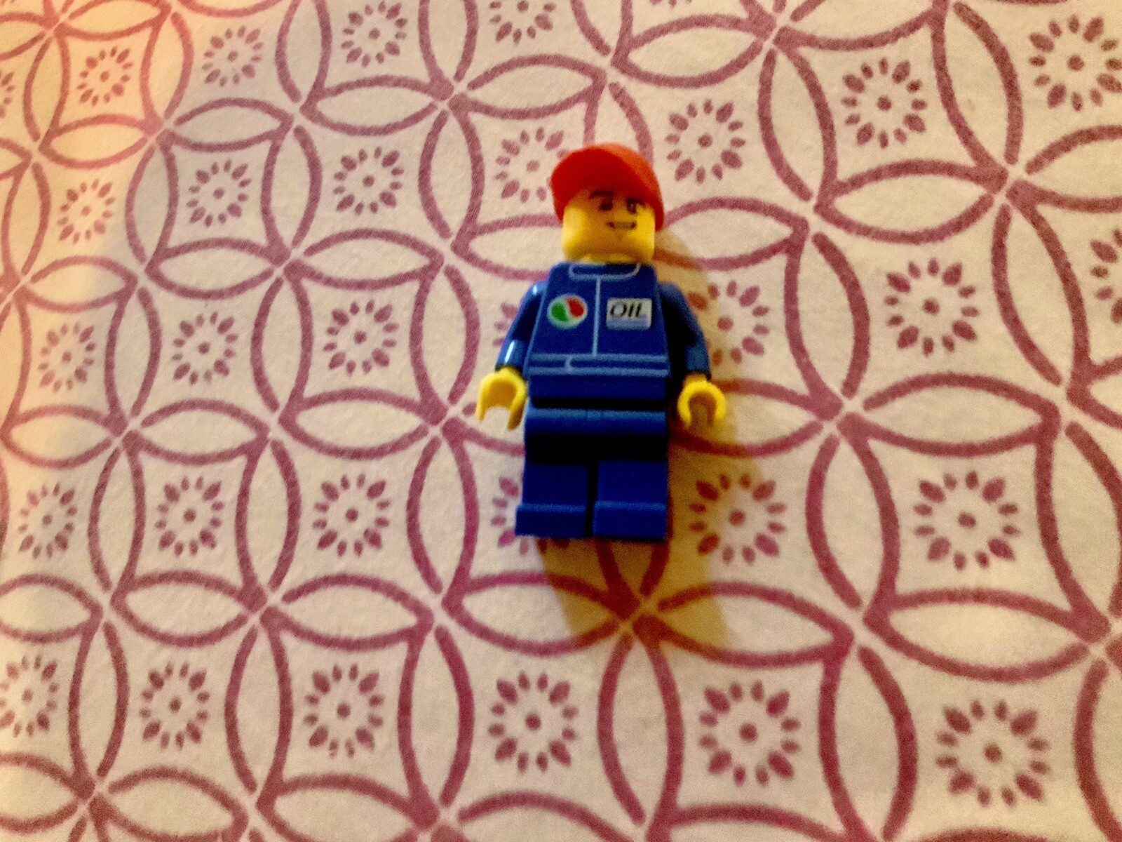 LEGO - MINIFIGURE - TOWN - Octan - Blue Oil, Blue Legs, Red Short Cap ...